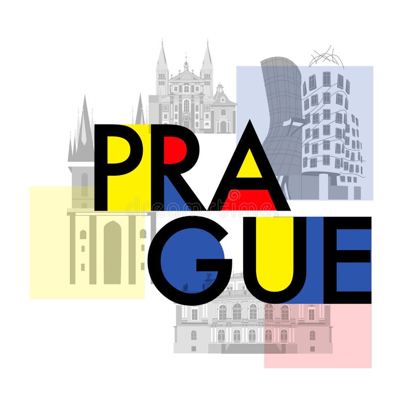 Prague Culture Travel Set Vector Illustration Stock Illustration ...