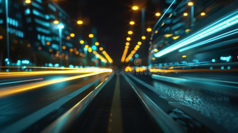 The Citys Main Thoroughfare Illuminated with Dynamic Lights ...