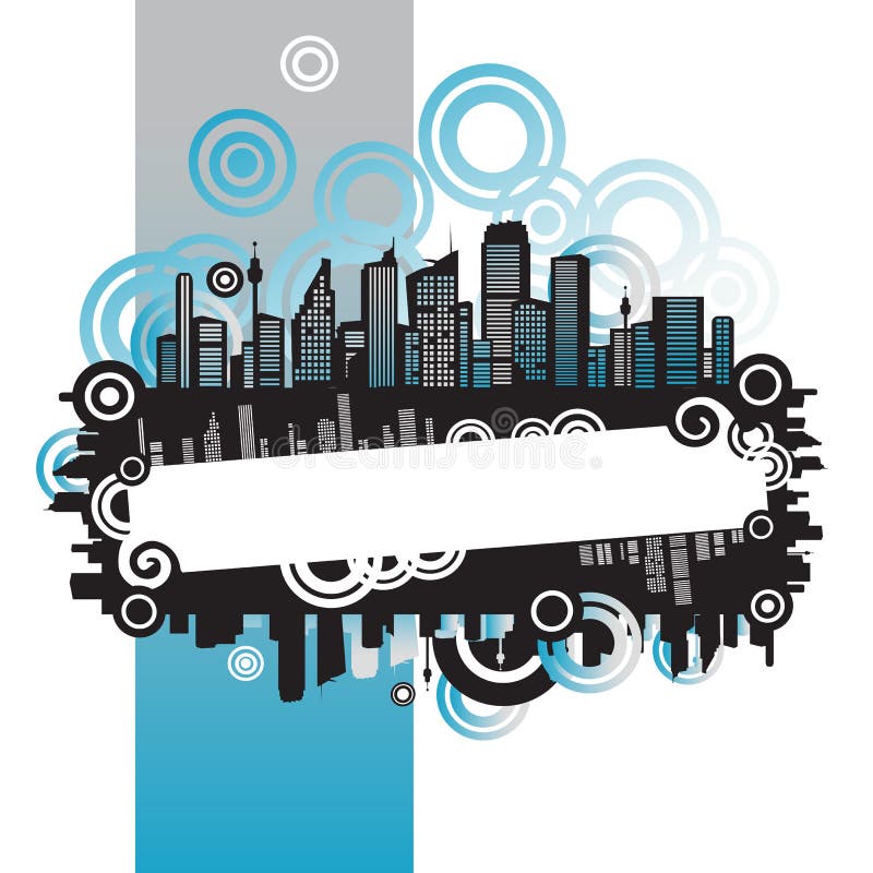 Cityscape Frame, Silhouettes Stock Vector - Illustration of dimensional ...