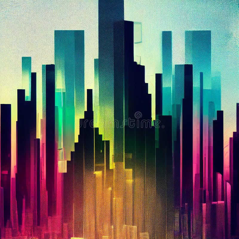Cityscape. Abstract Modern Cityscape Background. Ai Generated. Glitch ... Cityscape. Abstract Modern Cityscape Background. Ai Generated. Glitch ...