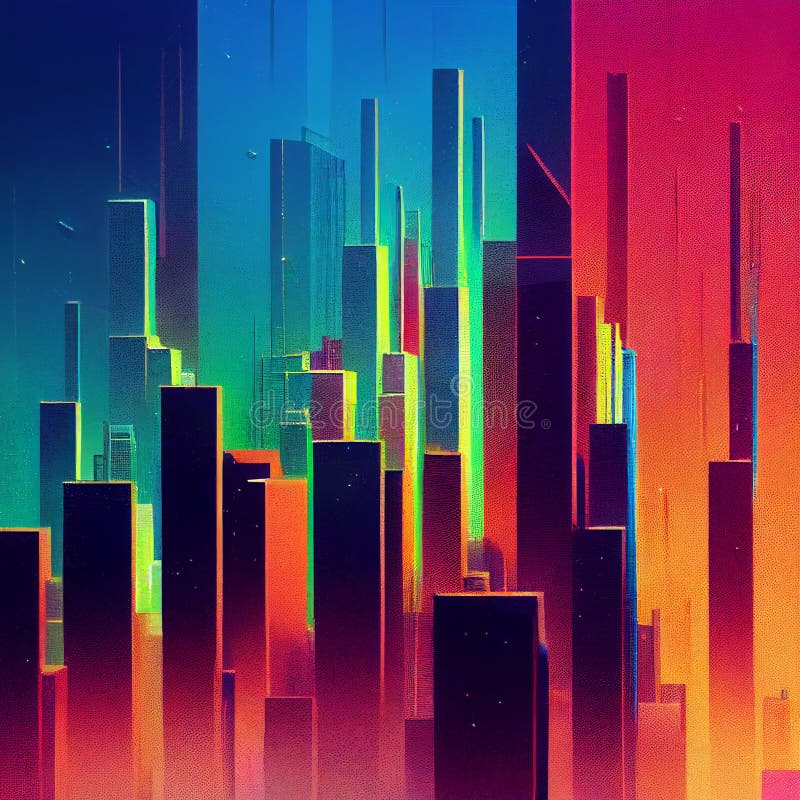 Cityscape. Abstract Modern Cityscape Background. Ai Generated. Glitch ... Cityscape. Abstract Modern Cityscape Background. Ai Generated. Glitch ...
