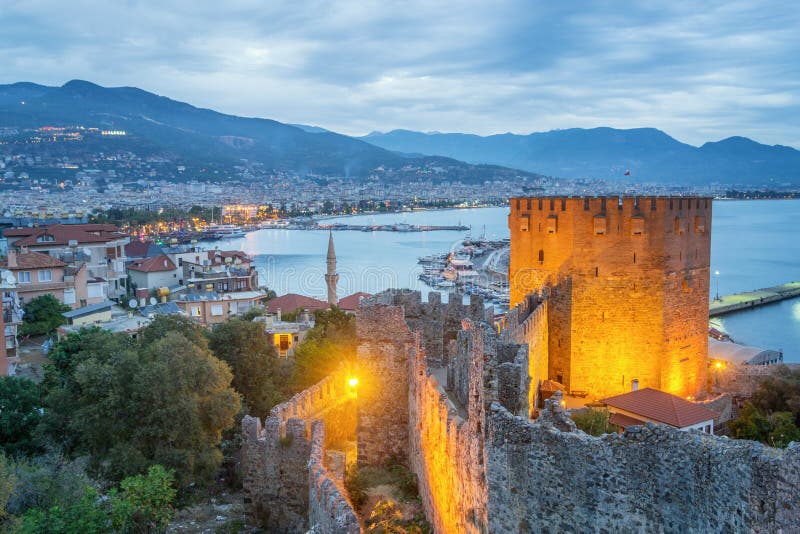 Cityscape of Alanya, Turkey Stock Photo - Image of turkey, night: 128571454