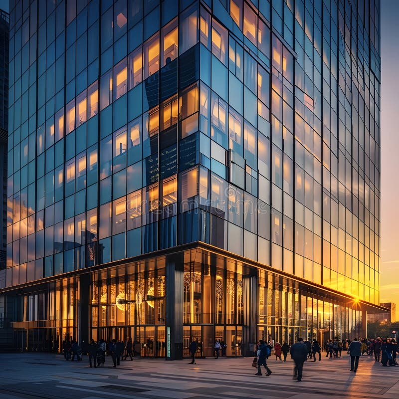 Cityscape Architecture. Business District. Glass Building Stock ...