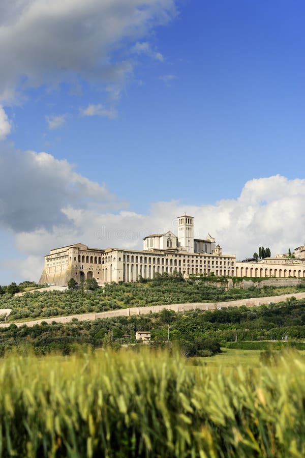 Cityscape Assisi Basilica and Monastery Stock Photo - Image of ...