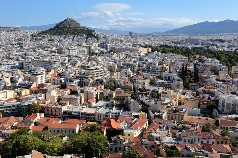 Cityscape of Athens, View from Acropolis, Greece. Stock Photo - Image ...