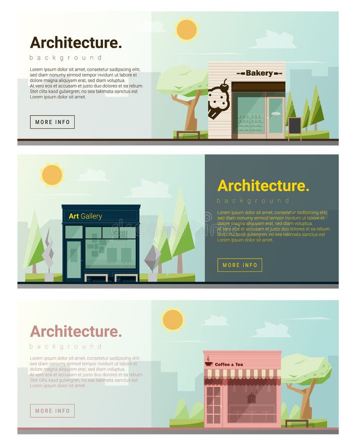 Set of Different Styles Residential Houses. City Architecture Retro and ...