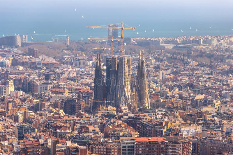 Cityscape Barcelona Spain from Above Stock Image - Image of ...