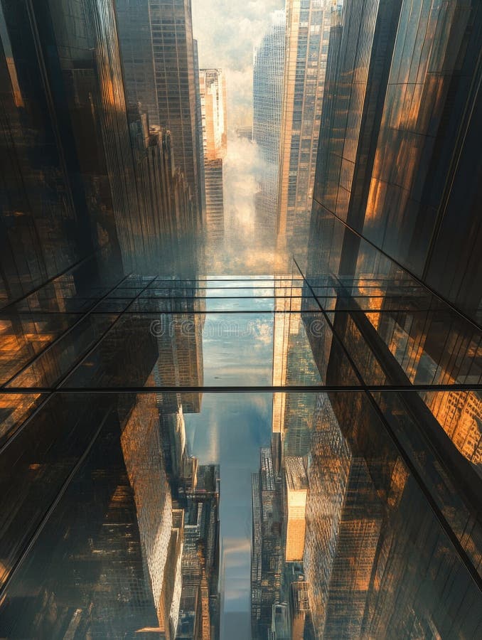 Cityscape from Beneath Glass Floor Stock Photo - Image of skyscrapers ...