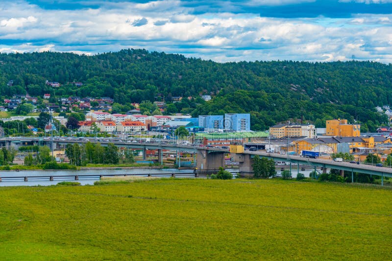 Cityscape of Bohus Town in Sweden Stock Photo - Image of colorful ...