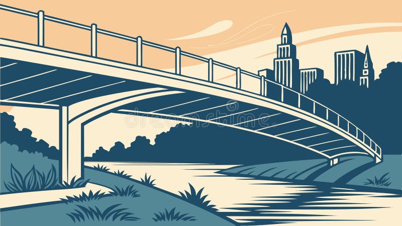 Cityscape Bridge, Urban Connection & Infrastructure. Vector Design ...