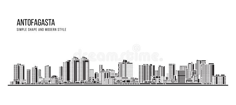 Cityscape Building Abstract Simple Shape and Modern Style Art Vector ...