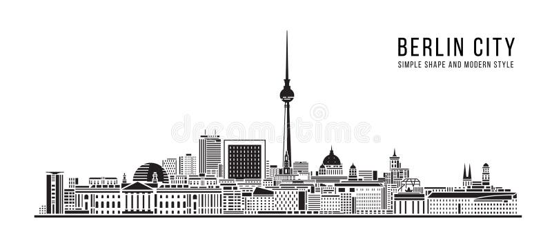 Cityscape Building Abstract Simple Shape and Modern Style Art Vector ...