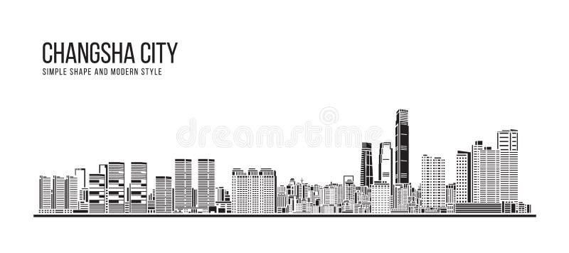 Cityscape Building Abstract Simple Shape and Modern Style Art Vector ...