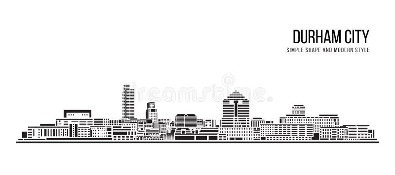 Durham Skyline Horizontal Banner. Stock Vector - Illustration of durham ...