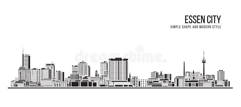 Cityscape Building Abstract Simple Shape and Modern Style Art Vector ...