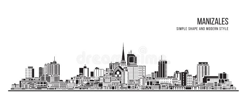 Cityscape Building Abstract Simple Shape and Modern Style Art Vector ...