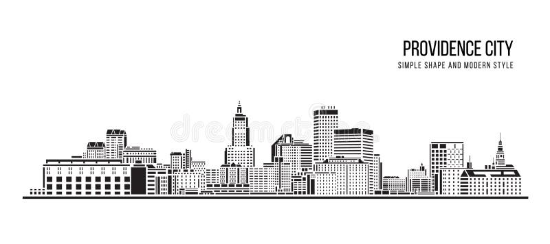Cityscape Building Abstract Simple Shape and Modern Style Art Vector ...
