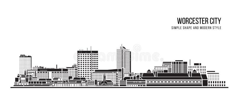 Cityscape Building Abstract Simple Shape and Modern Style Art Vector ...