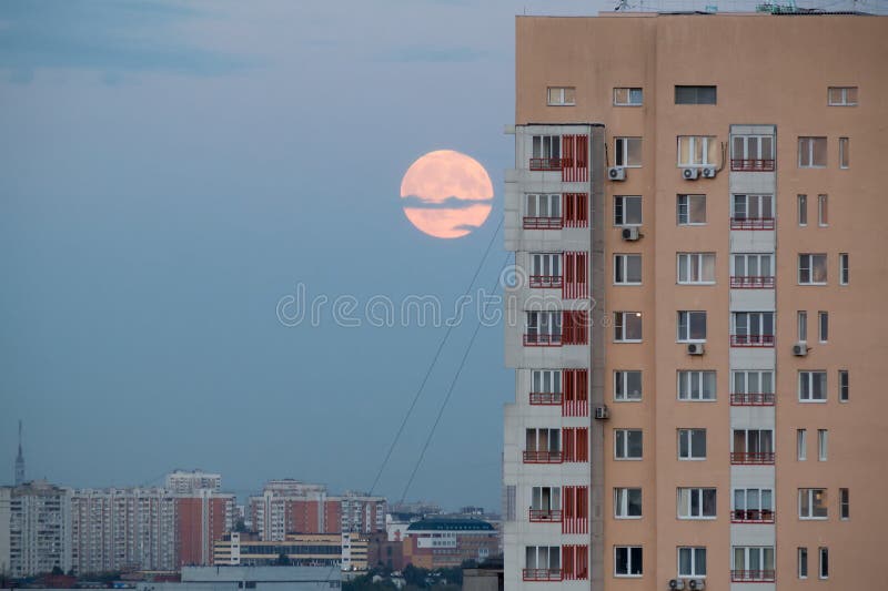 Cityscape of Building with a Balconies and Big Stock Image - Image of ...