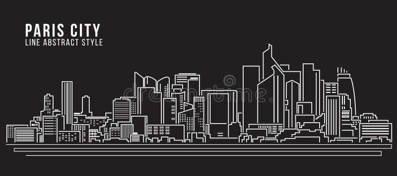 Paris City Skyline Silhouette Circle Black And Whi Stock Vector ...