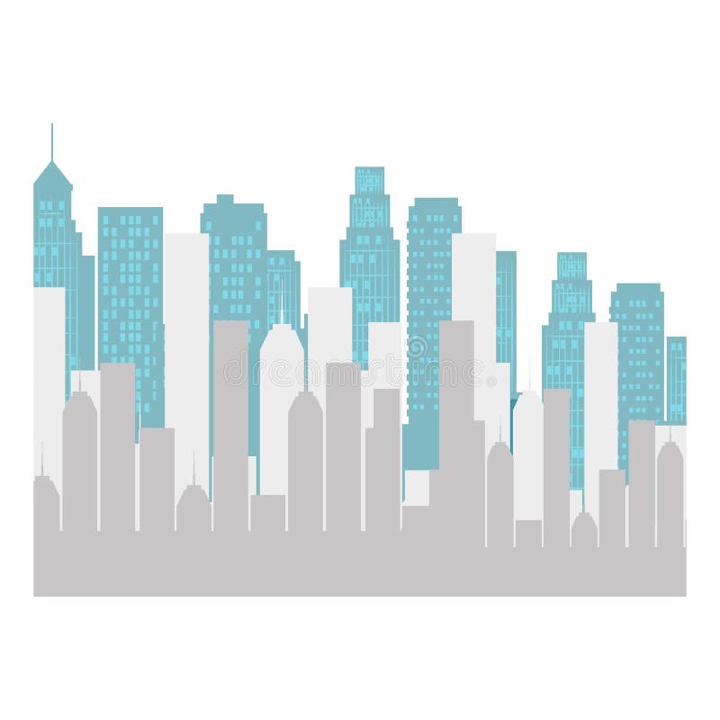 Cityscape Buildings Skyline Icon Stock Illustration - Illustration of ...