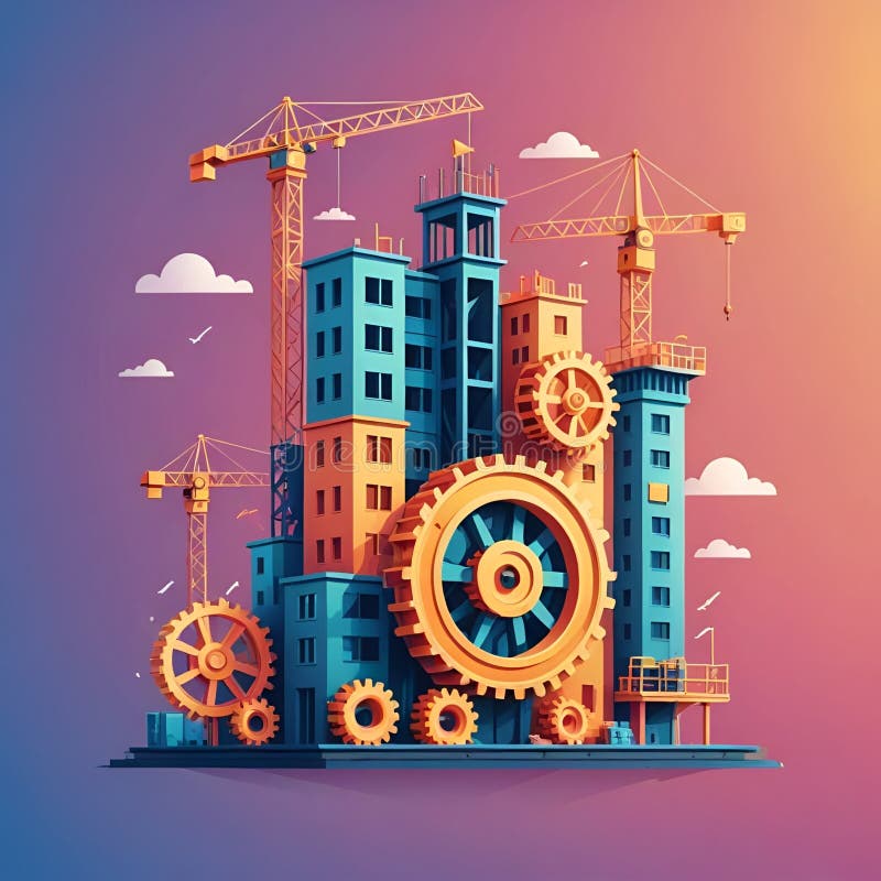 Constructive Gears: Building Innovation Stock Illustration ...