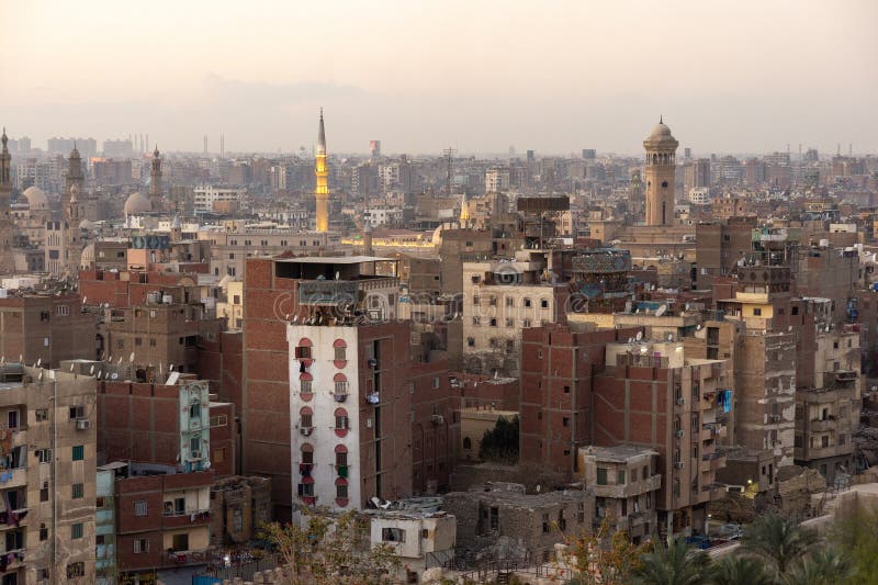 Cityscape of Cairo city stock photo. Image of roof, quarter - 275671778
