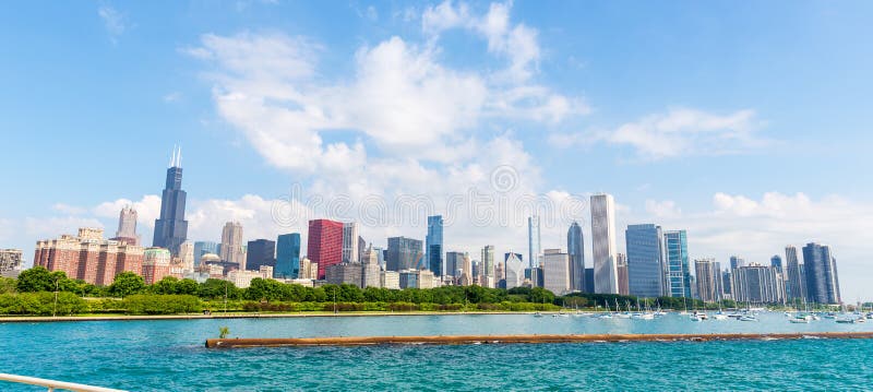 Chicago in a summer day stock photo. Image of landmark - 34645548