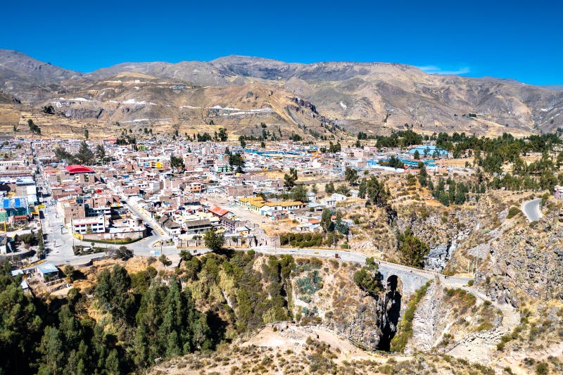 Cityscape of Chivay Town in Peru Stock Photo - Image of mountain ...