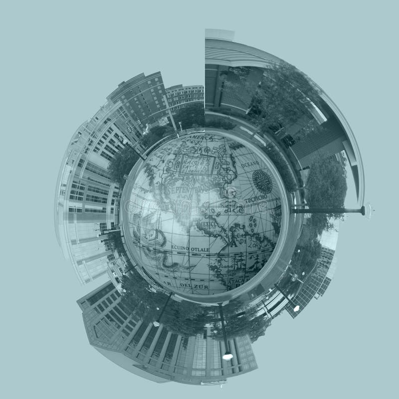 Cityscape Circles the World Stock Illustration - Illustration of ...