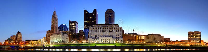Cityscape of Columbus Ohio at Dusk Stock Photo - Image of cityscape ...