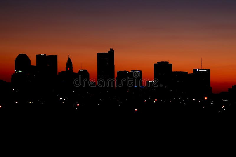 Cityscape of Columbus Ohio at Dusk Stock Image - Image of capital ...