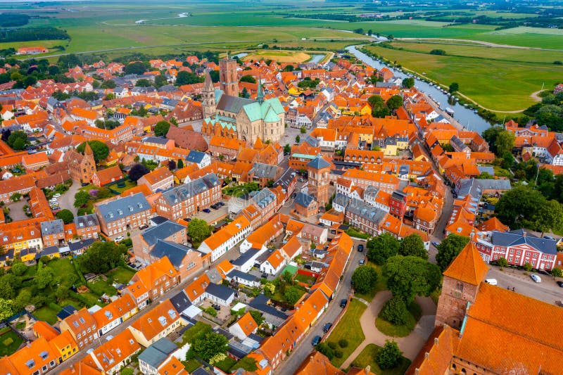 Cityscape of Danish Town Ribe Stock Image - Image of landscape ...