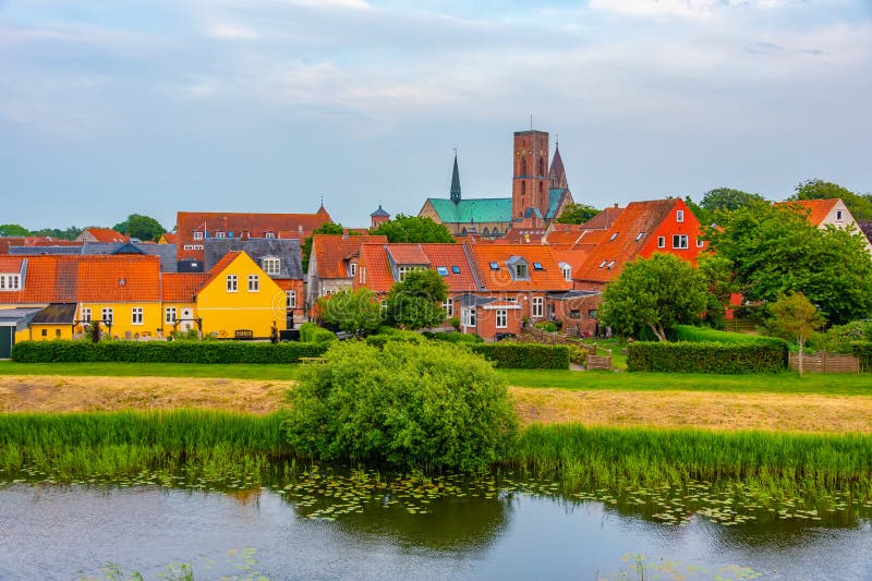 Cityscape of Danish Town Ribe Stock Photo - Image of danish, spire ...