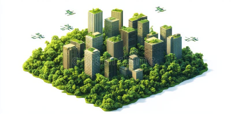 Cityscape Design Highlighting Advanced Architecture and Green Spaces ...