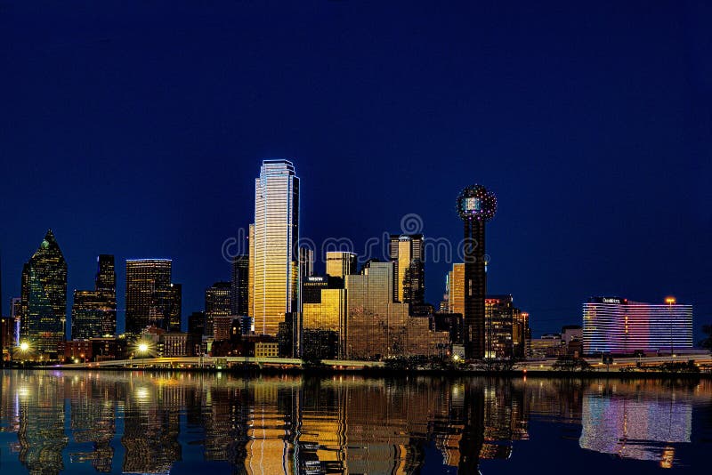 Cityscape of Downtown Dallas, Texas at Night Editorial Stock Image ...
