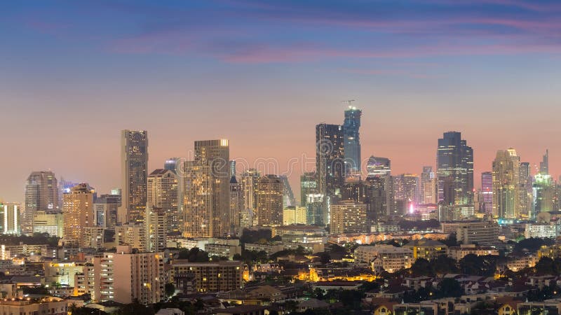 Cityscape Downtown Night View Stock Image - Image of downtown, business ...