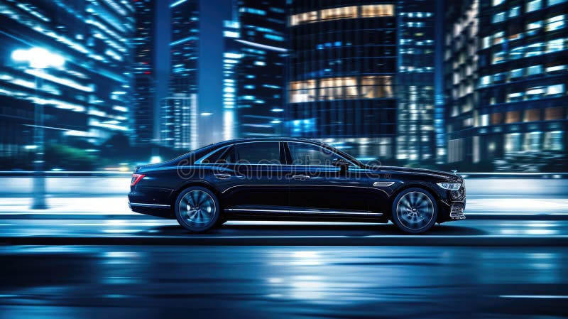 Cityscape Elegance: Low-Angle Shot of Luxury Car. Stock Illustration ...