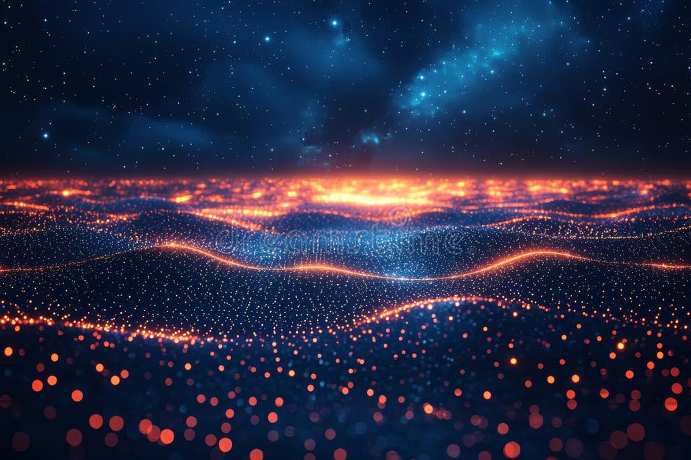 Cityscape Enhanced with Digital Overlays and Linked Lines Stock Image ...