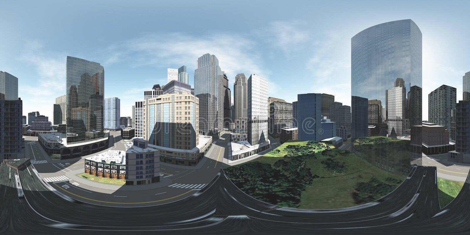 Night City,night Skyscrapers, HDRI, Environment Map Stock Photo - Image ...