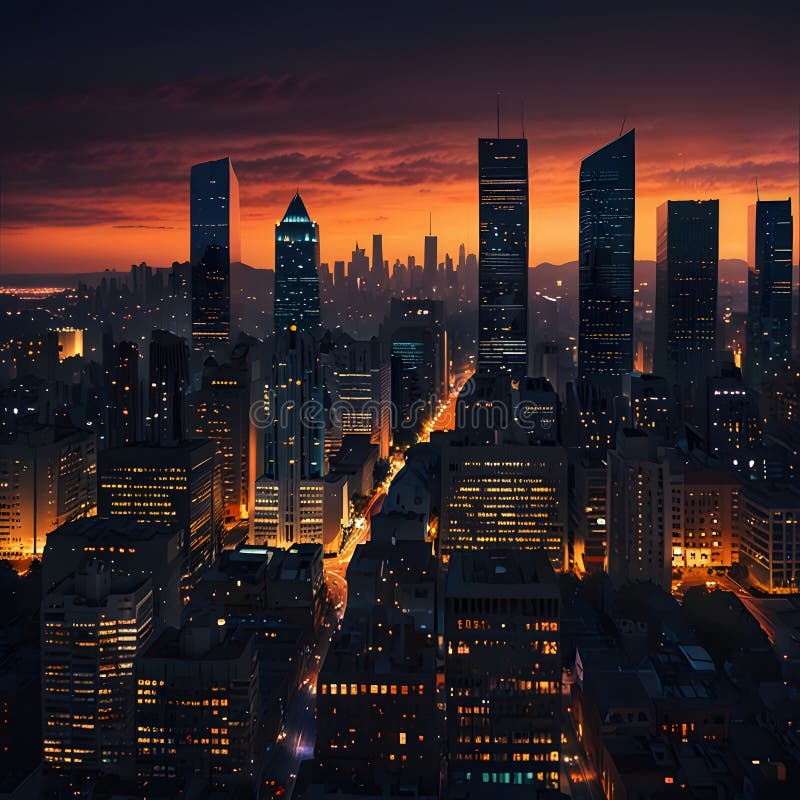 Cityscape Featuring Modern Architecture and a Network of Roads Stock ...