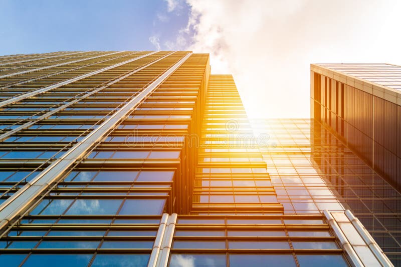 Cityscape Featuring Modern Office Exterior from a Low Angle at S Stock ...