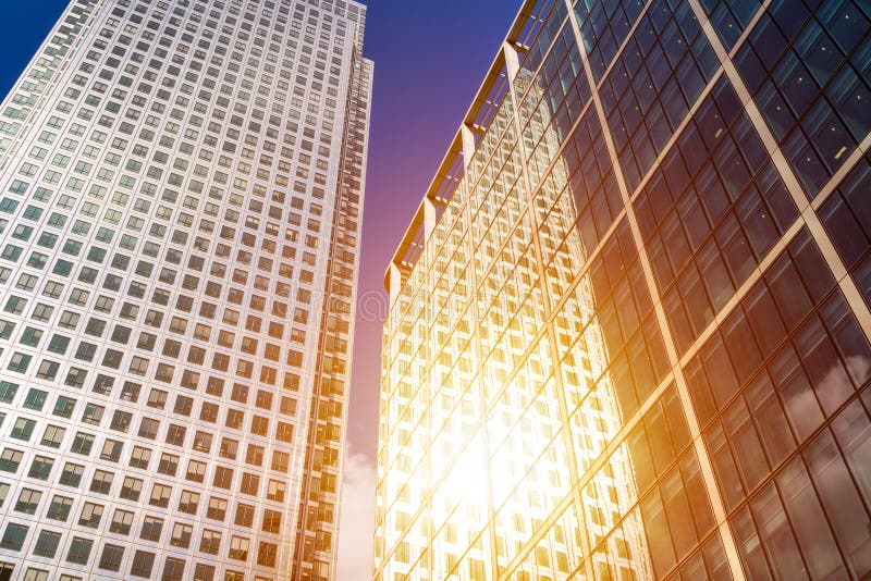 Cityscape Featuring Modern Office Exterior from a Low Angle at S Stock ...