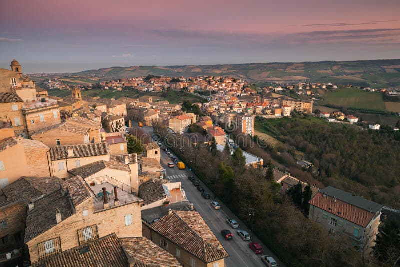 Italian Town. Province Of Fermo, Italy Stock Image - Image of living ...
