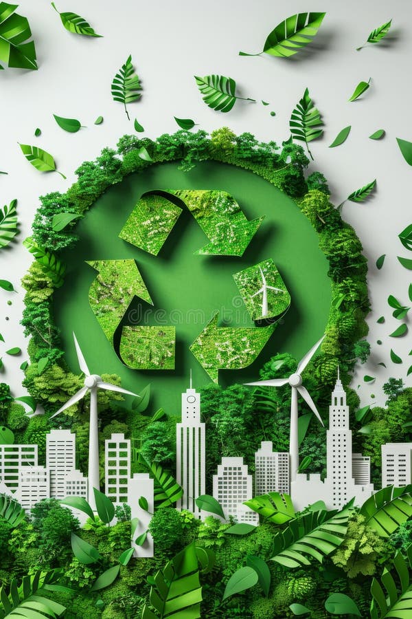 A Cityscape Filled with Greenery - Trees and Leaves Abound in this Eco ...