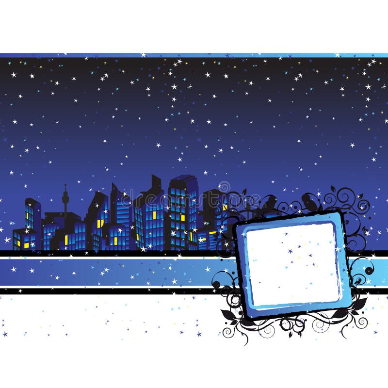 Cityscape Frame, Silhouettes Stock Vector - Illustration of celebrate ...