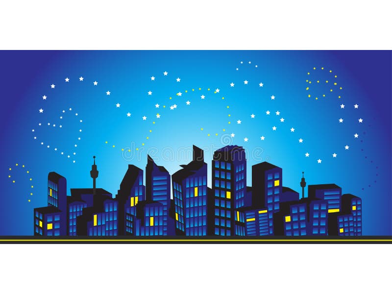 Cityscape Frame, Silhouettes Stock Vector - Illustration of celebrate ...
