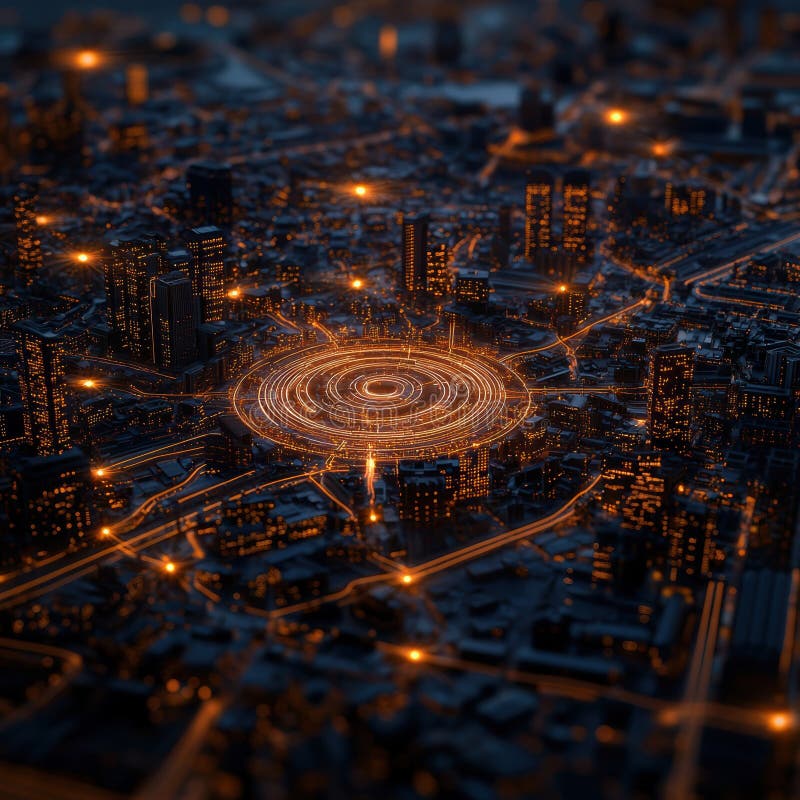 A Cityscape of the Future, Designed Like a Circuit Board, Featuring ...