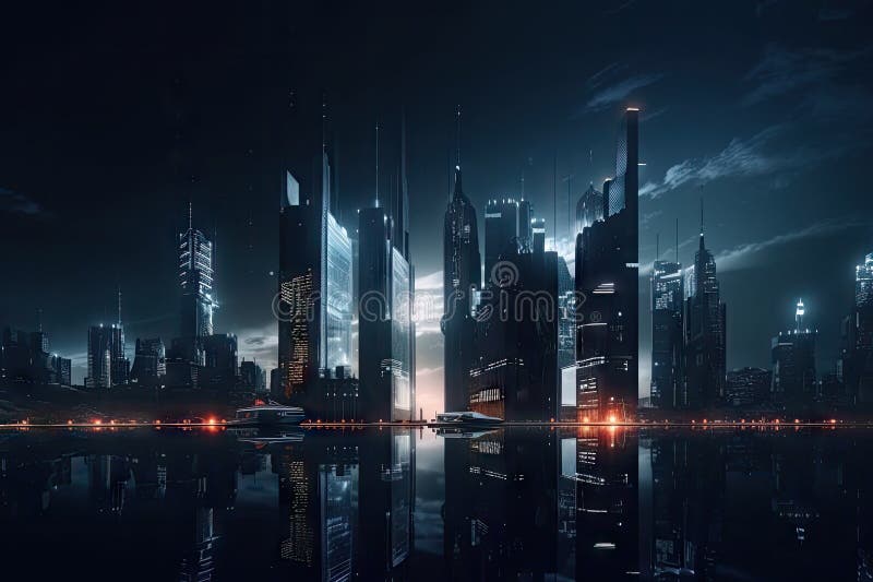 Cityscape of Futuristic Metropolis with Sleek Architecture and Advanced ...