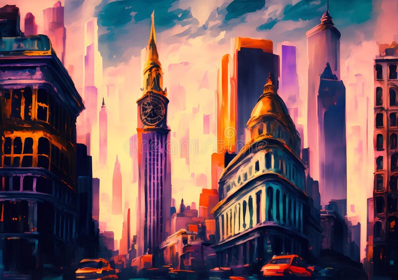 Cityscape, Generative AI Illustration Stock Photo - Image of ...